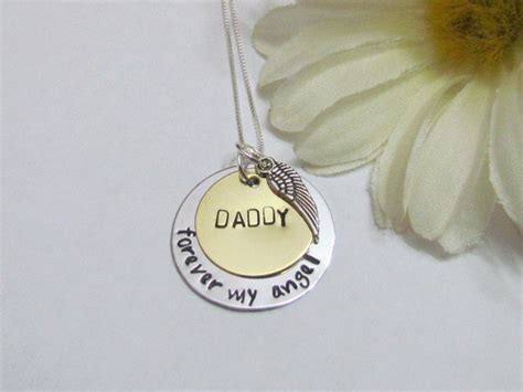 Forever My Angel Necklace Memory Necklace Angels Hand Stamped Jewelry
