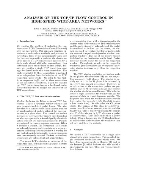 Pdf Analysis Of The Tcpip Flow Control In High Speed Wide Area Networks