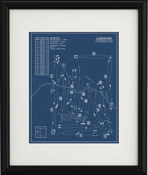 Lakewood Country Club Blueprint Print Golfblueprints