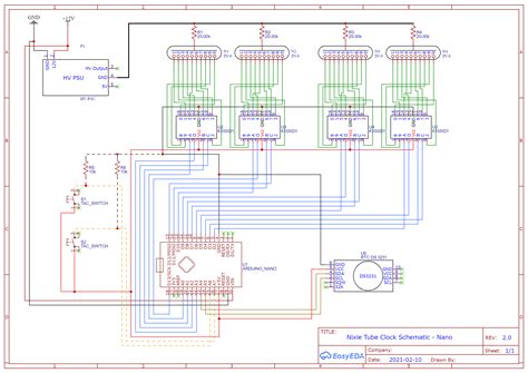 Nixie Tube Clock Schematic