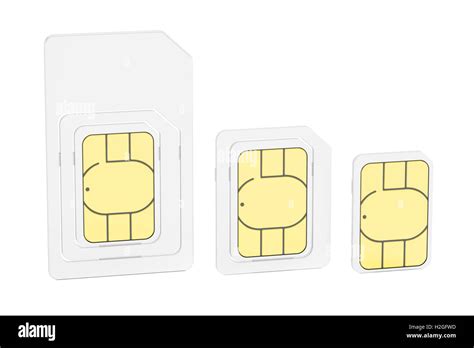 Mini Micro Nano Sim Cards D Rendering Isolated On White Background