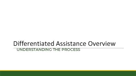 Differentiated Assistance Overview Understanding The Process Outcomes