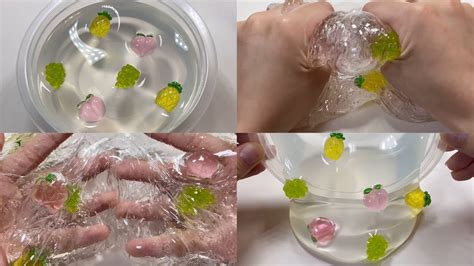 🍑 파스텔 과일 뇽뇽 무편집 액괴영상 공유 🍍 무편집 영상 공유 무색 투명액괴 과일 파츠 무영공 앙금 무편집 앙금