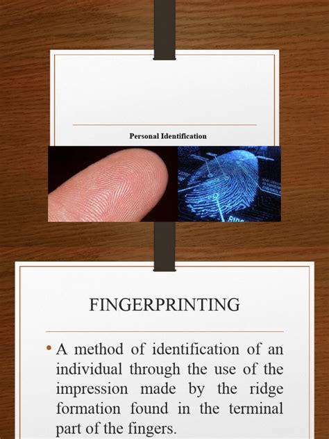 Personal Identification Pdf Fingerprint Forensic Science