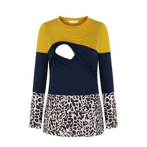 Itsun Maternity Clotheswomen Maternity Nursing Clothes Leopard Print