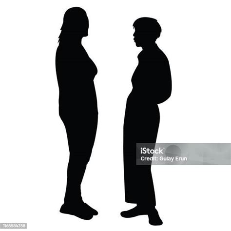여자 만들기 채팅 실루엣 벡터 검은색에 대한 스톡 벡터 아트 및 기타 이미지 검은색 단체 말하기 Istock
