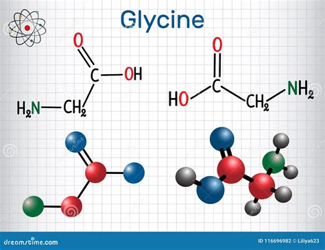 Glycine Gly Or G Is The Amino Acid Structural Chemical Form Stock