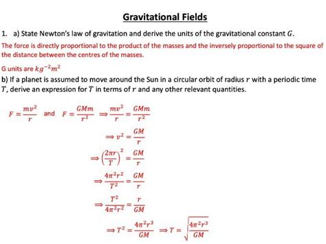 Aqa Unit 9 Gravitational Fields 1 A Level Teaching Resources