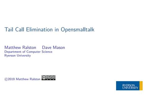 Tail Call Elimination In Open Smalltalk Pdf