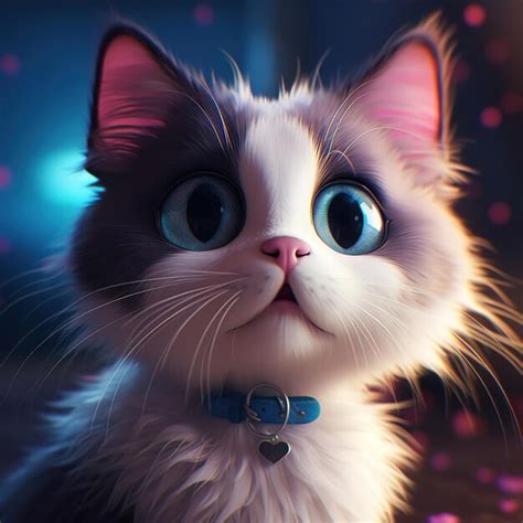 Premium Ai Image Cute Black Cat Cartoon