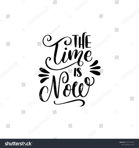 Time Now Lettering Sticker Vector Stock Vector Royalty Free