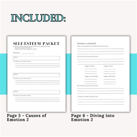 Self Esteem Therapy Worksheets Boost Confidence Overcome Negative