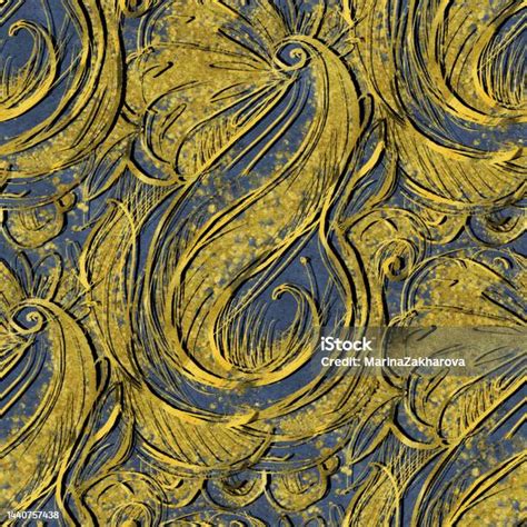 Gold Embroidery With Arabesques向量圖形及更多歸檔圖片 歸檔 無痕式樣 亞洲 Istock