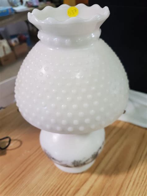 Homesteaders Milk Glass Coal Oil Lamp