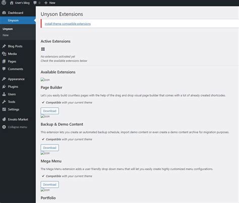 cannot install unyson extensions error cannot create temporary