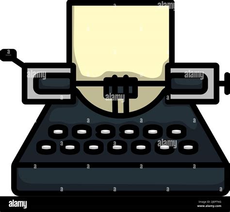Typewriter Icon Editable Bold Outline With Color Fill Design Vector