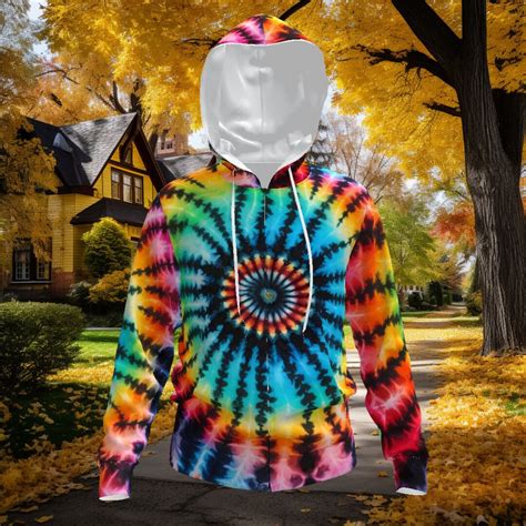 Psychedelic Rainbow Tie Dye Hoodie Multi Colored Jacket For Fall Etsy