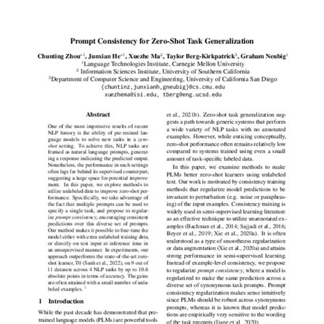 Prompt Consistency For Zero Shot Task Generalization Acl Anthology
