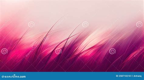 Magenta Grass Fluttering In The Wind With Blur Effect Stock Photo