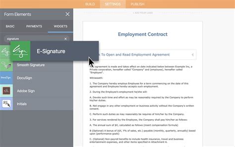 E Signature Form Widgets Jotform
