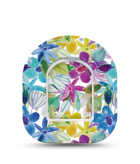 Expressionmed Watercolour Floral Omnipod Tape And Sticker