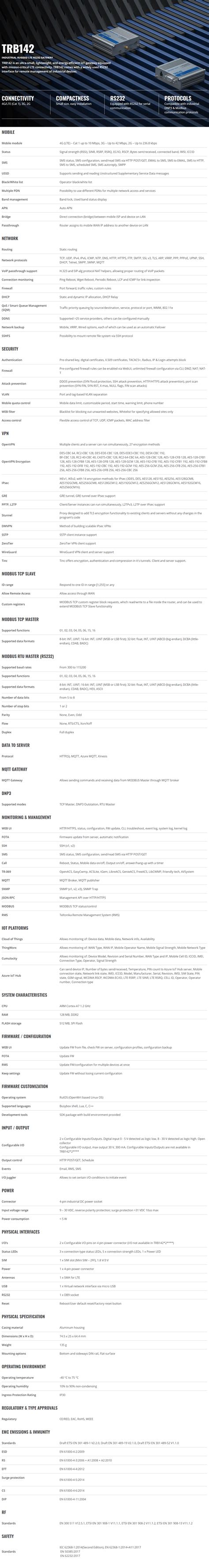 Teltonika TRB142 LTE RS232 Gateway Networking Scorptec Computers