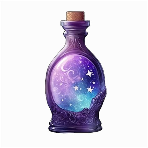 Premium Ai Image Purple Glass Bottle With A Star And Moon Inside