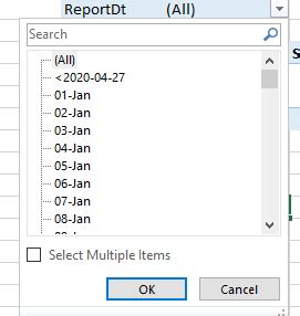 Microsoft Excel Pivot Table Data Filter Showing Unused Dates Super User