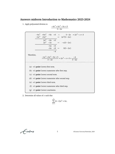 Answers Midterm Introduction To Mathematics 2023 2024 Pdf Inequality Mathematics