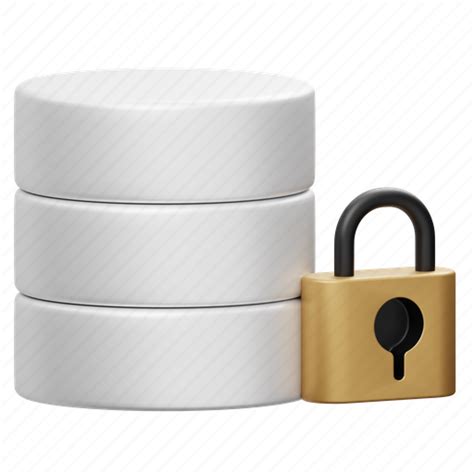 Database Lock Data Server Security Cloud Storage D Illustration