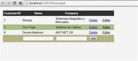Desarrolladores Aspnet Mantenimiento Completo Con Gridview En Aspnet C