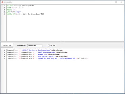 Delphi Sql Formatter I Made This Delphi Praxis [en]