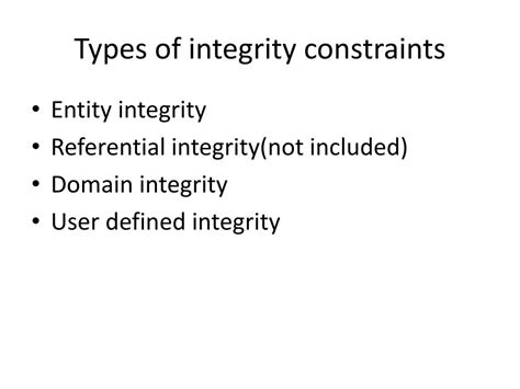Ppt Hasan Eken Integrity Constraints Powerpoint Presentation Free