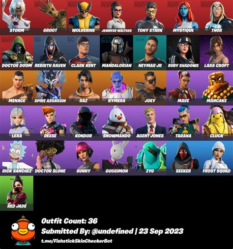 Mandalorian 36 Skins Doctor Doom Kymera Ruby Shadows Lara