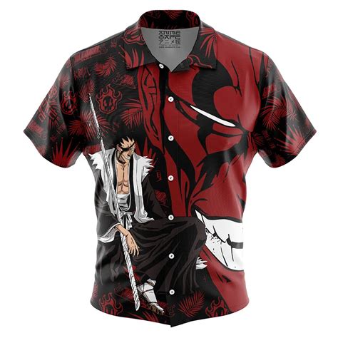 Zaraki Kenpachi Bleach Button Up Hawaiian Shirt Anime Ape