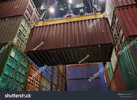 Operation Container Terminal Night Unloading Container Stock Photo Shutterstock