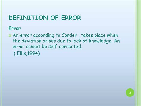 Error Analysis Lecture PPT