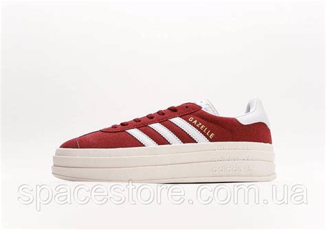 Женские кроссовки Adidas Gazelle Platform Burgundy кеды адидас газель ...