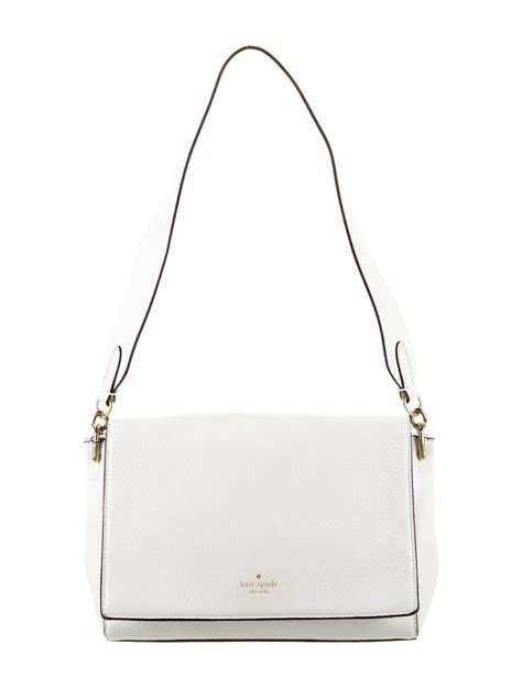 Kate Spade New York Solid Leather Shoulder Bag White Shoulder Bags