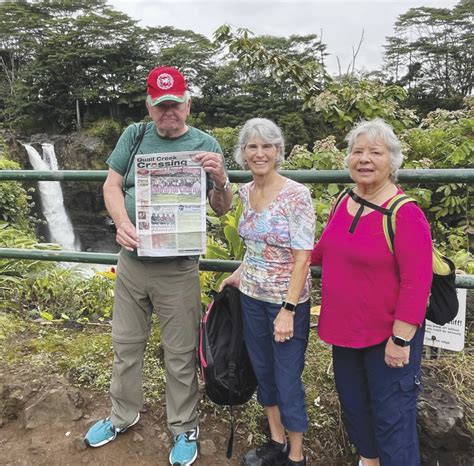 Karen And Harold Baker And Nancy Lammers At Rainbow Falls In Hawaii State Park