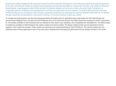 Business Challenge Training Models Made Easy With Dell Enterprise Hub