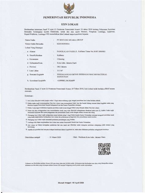 Izin Lokasi Versi Nib Pdf