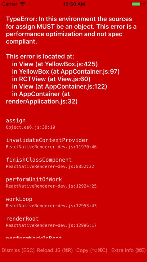 Typeerror In This Environment The Sources For Assign Must Be An Object · Issue 273 · React