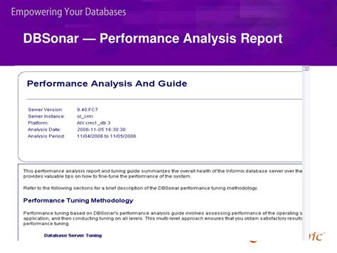 PPT DBSonar For Informix Performance Tuning The Ultimate Tool