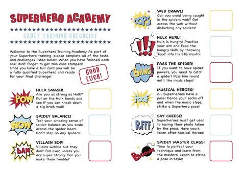 Superhero Training Academy Superhero Camp Super Hero Activities