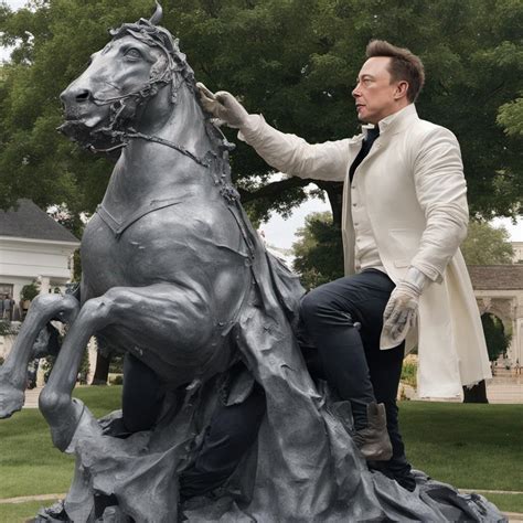 Elon Musk Climbing The Horse Statue By Botancheplson On Deviantart