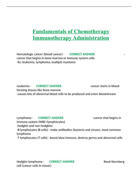 Fundamentals Of Chemotherapy Immunotherapy Administration Onsoncc