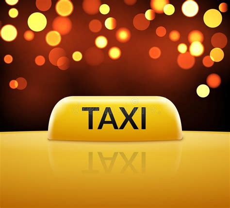Muestra Del Coche Del Taxi En Fondo Del Bokeh Muestra Del Taxi Y Coche