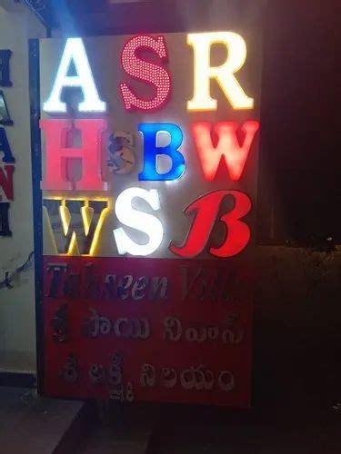 Led Glow Sign Board 3w Letter Material Acrylic Id 23297817088