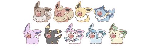 Eevee Sylveon Umbreon Glaceon Vaporeon And 4 More Pokemon Drawn By Narumiya Pkmn Danbooru